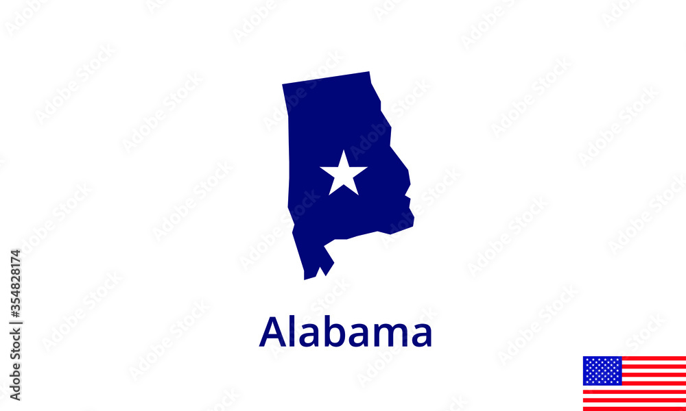 Alabama map USA star symbol country vector illustration Stock Vector ...