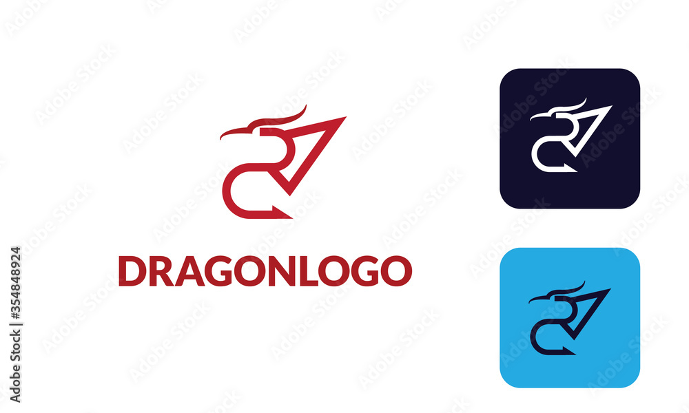 Dragon Logo with hed dragon can for company logo, branding, dragon ...
