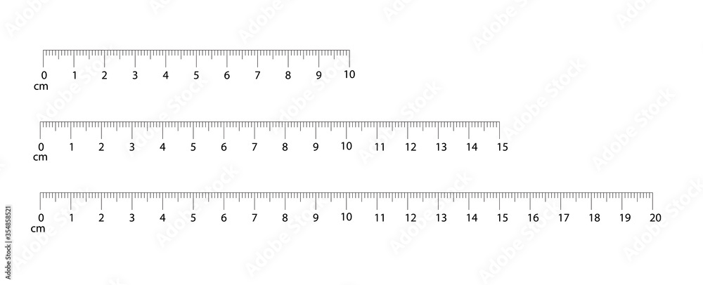 Rulers Inch and metric rulers. Measuring tool. Centimeters and inches ...