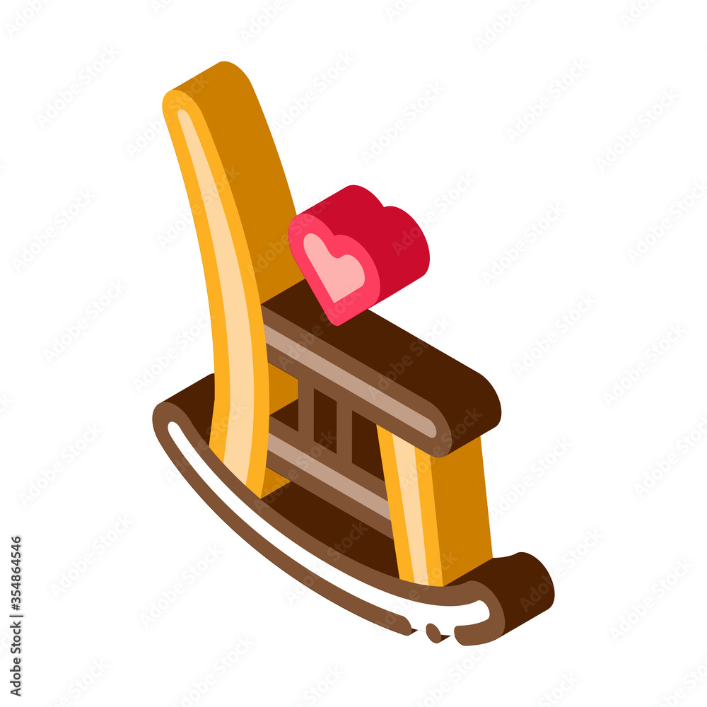 Rocking Chair Icon Vector. Isometric Rocking Chair sign. color isolated ...