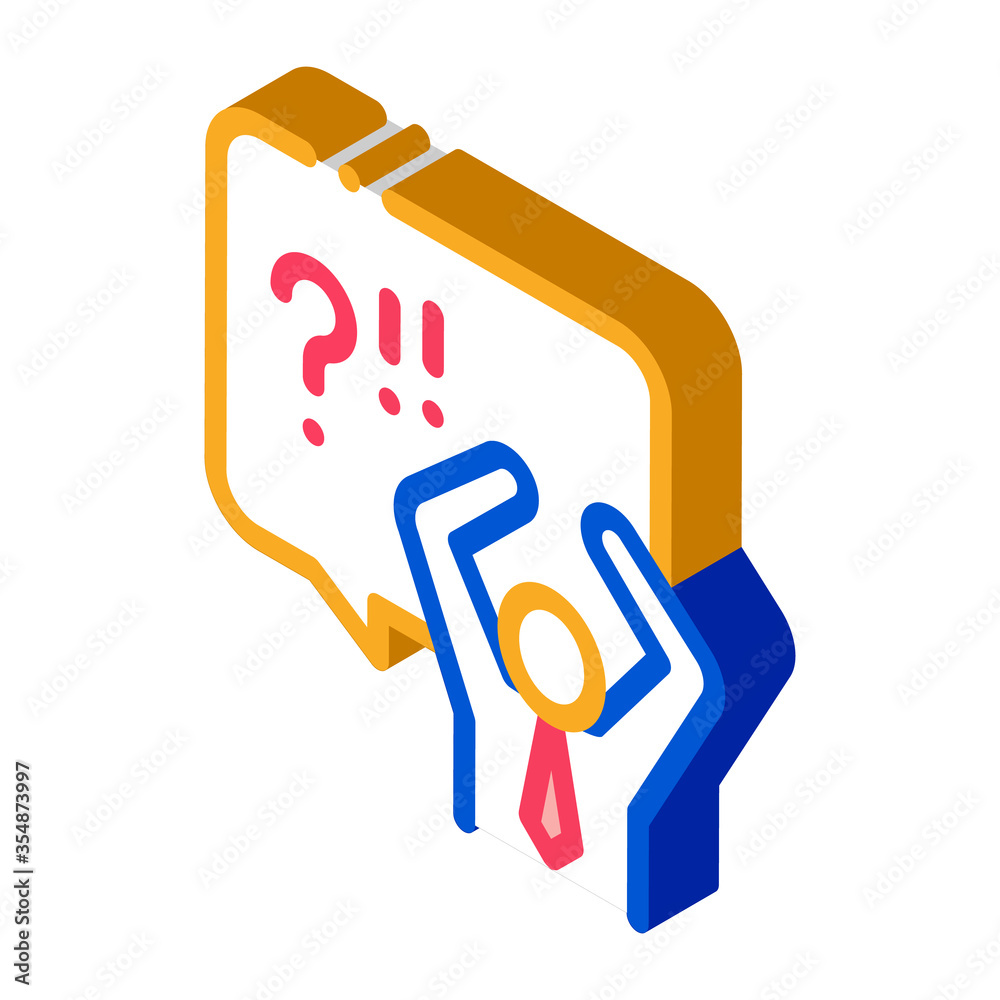 Outraged Human Icon Vector. Isometric Outraged Human isometric sign ...
