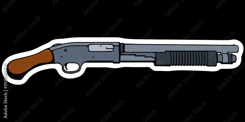 Sawed-Off Shotgun. Cartoon vector illustration Stock Vector | Adobe Stock