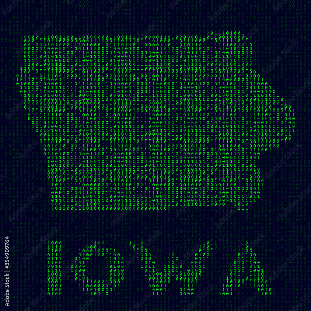 Vector de Stock Digital Iowa logo. US state symbol in hacker style ...