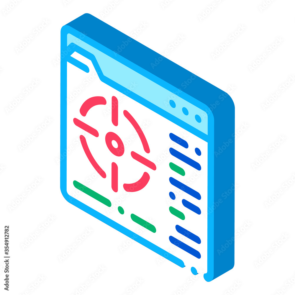 target to specific folder icon vector. isometric target to specific ...