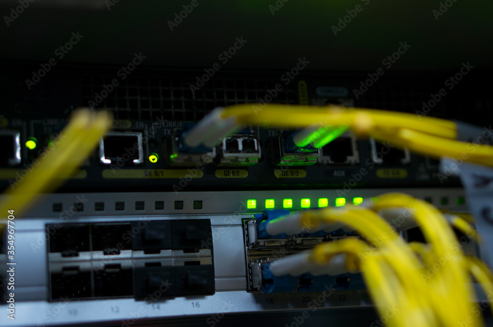 Equipment optical technology, connection. 5G technological network ...