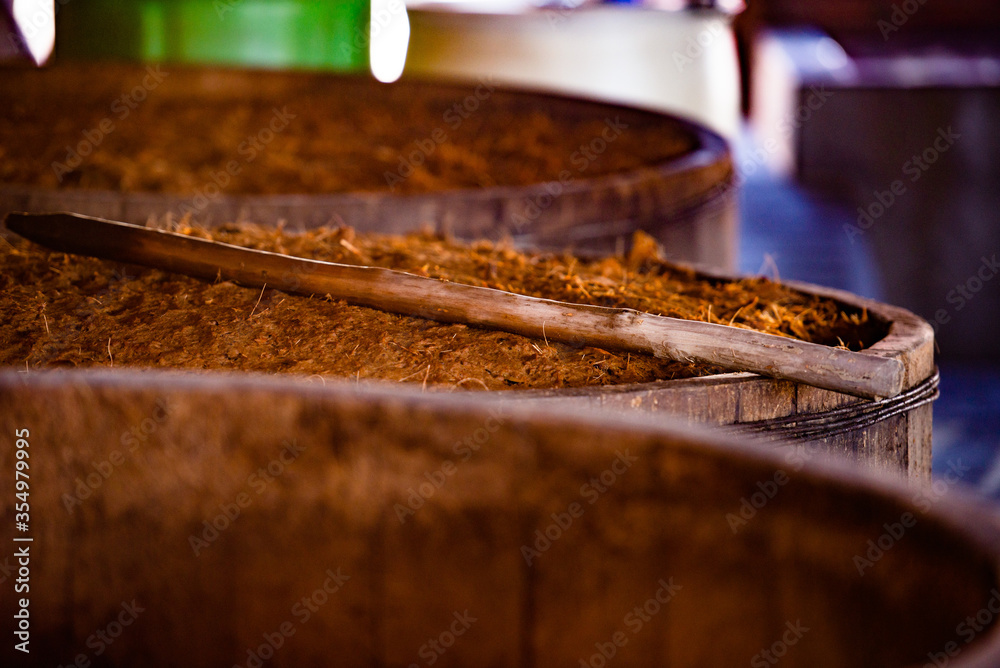 Barril de fermentación agave tequila y mezcal Stock Photo | Adobe Stock