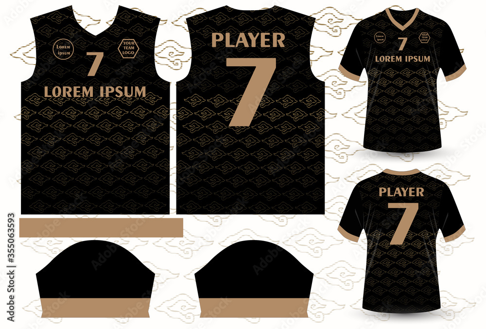 football sport jersey pattern and design with batik cloud design Stock ...