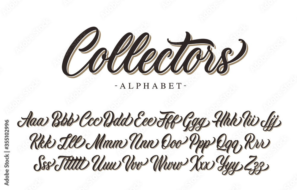 Collectors premium script font design. Vector alphabet. Stock Vector ...