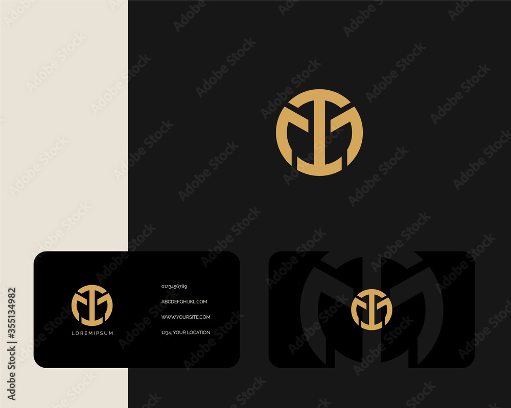 Letter M T logo design with business card vector template. creative ...