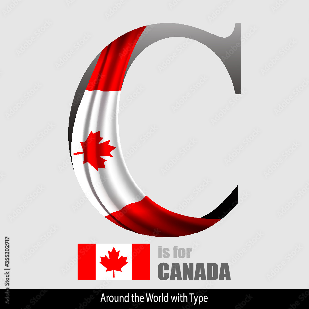 Vector Letter C is for Canada flag. Design Matches Letters Of The ...