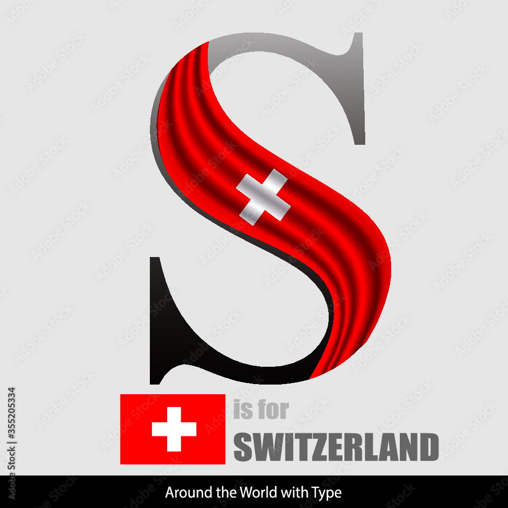 Vector Letter S is for Switzerland flag. Design Matches Letters Of The ...