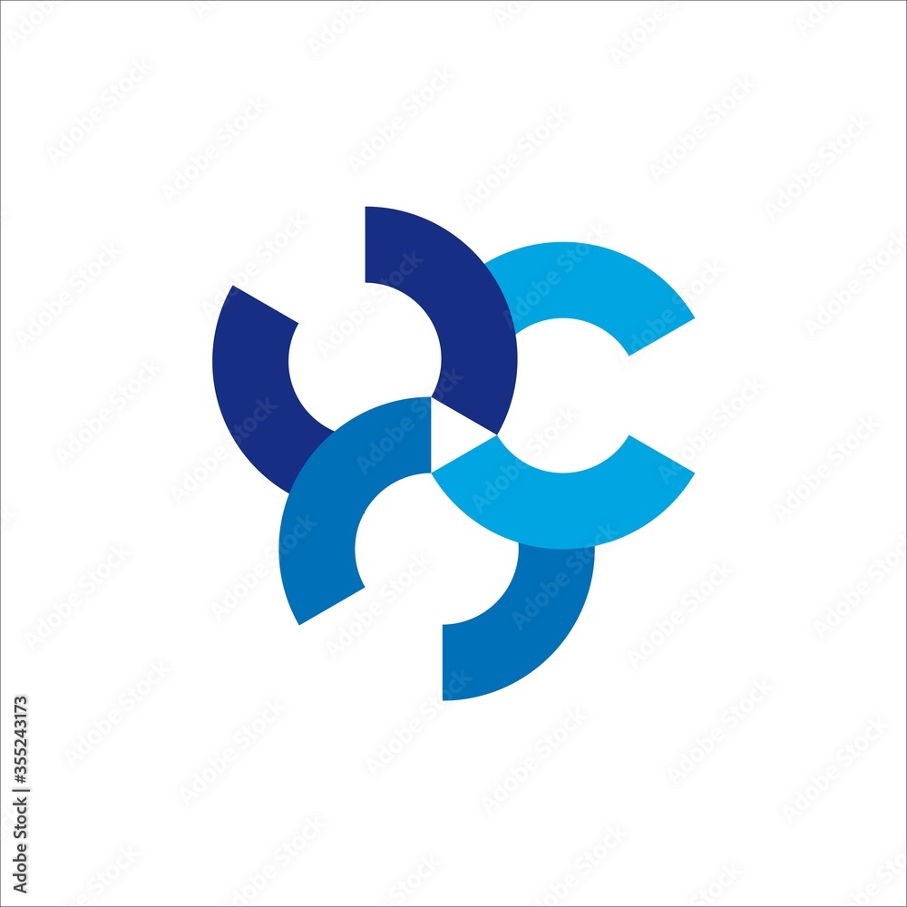 Logo vector C monogram modern letter CCC mockup elegant business card ...