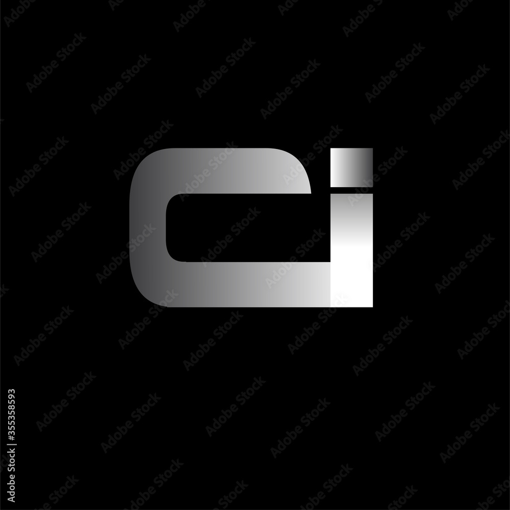 Initial letter CI uppercase modern and simple logo linked white colored ...
