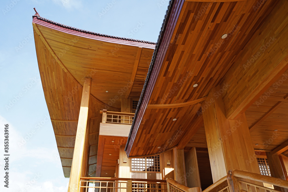 Interior Japanese design and oriental decoration of castle building ...