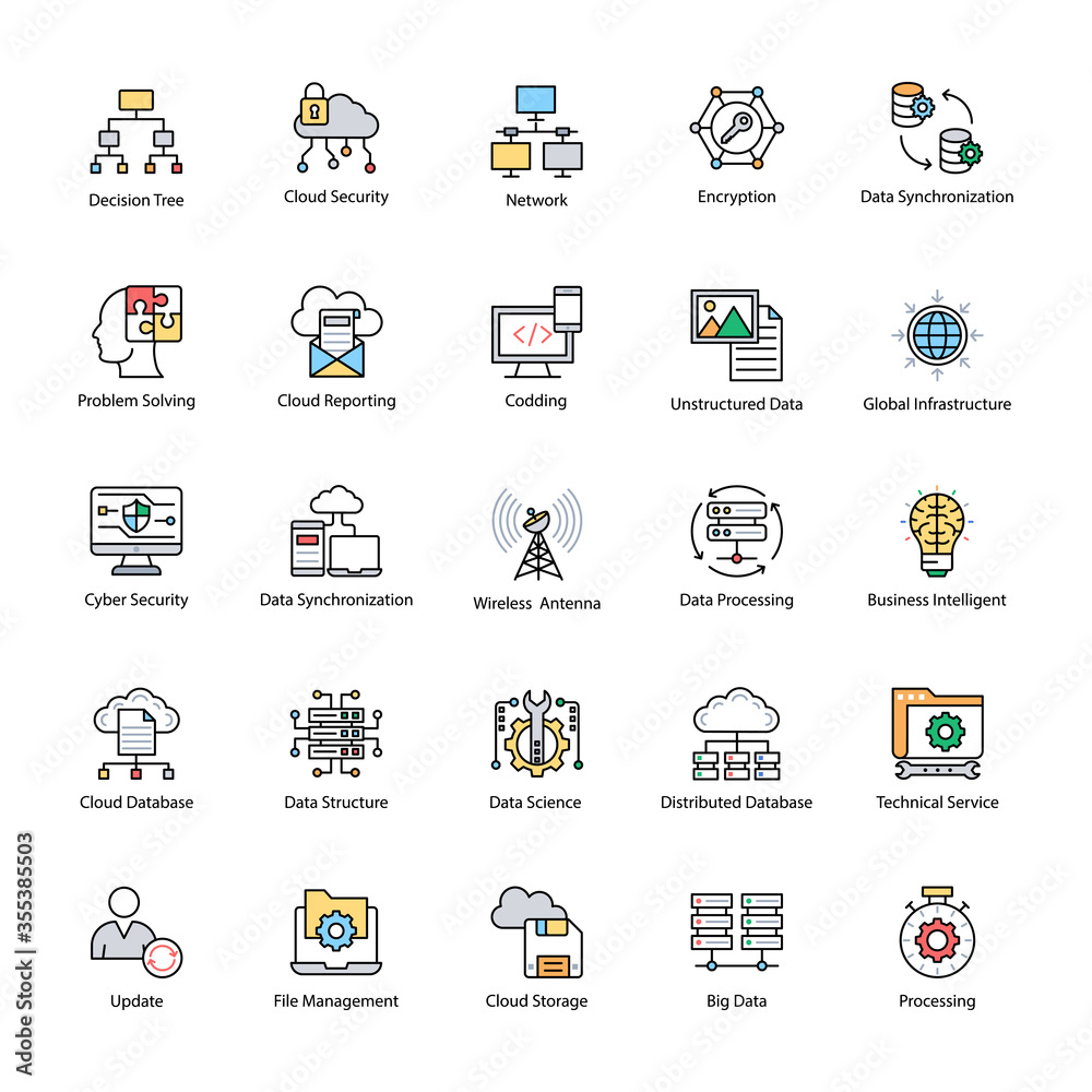 Data Science Vector Icons Stock Illustration | Adobe Stock