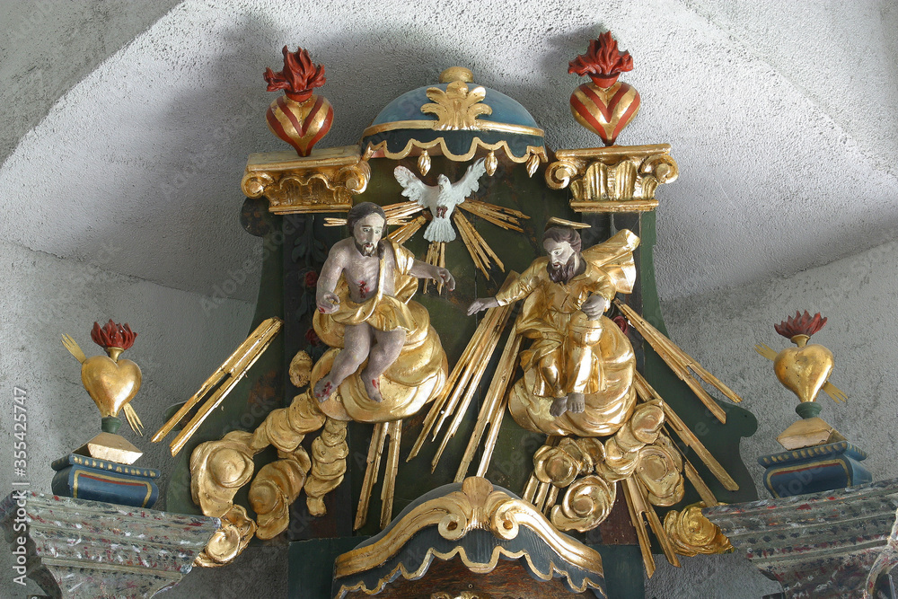 Holy Trinity, statue on Our Lady's altar in the chapel of St. Anthony ...