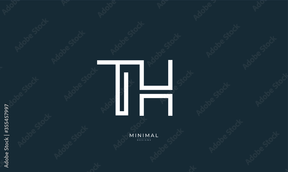 Alphabet letters icon logo TH Stock Vector | Adobe Stock
