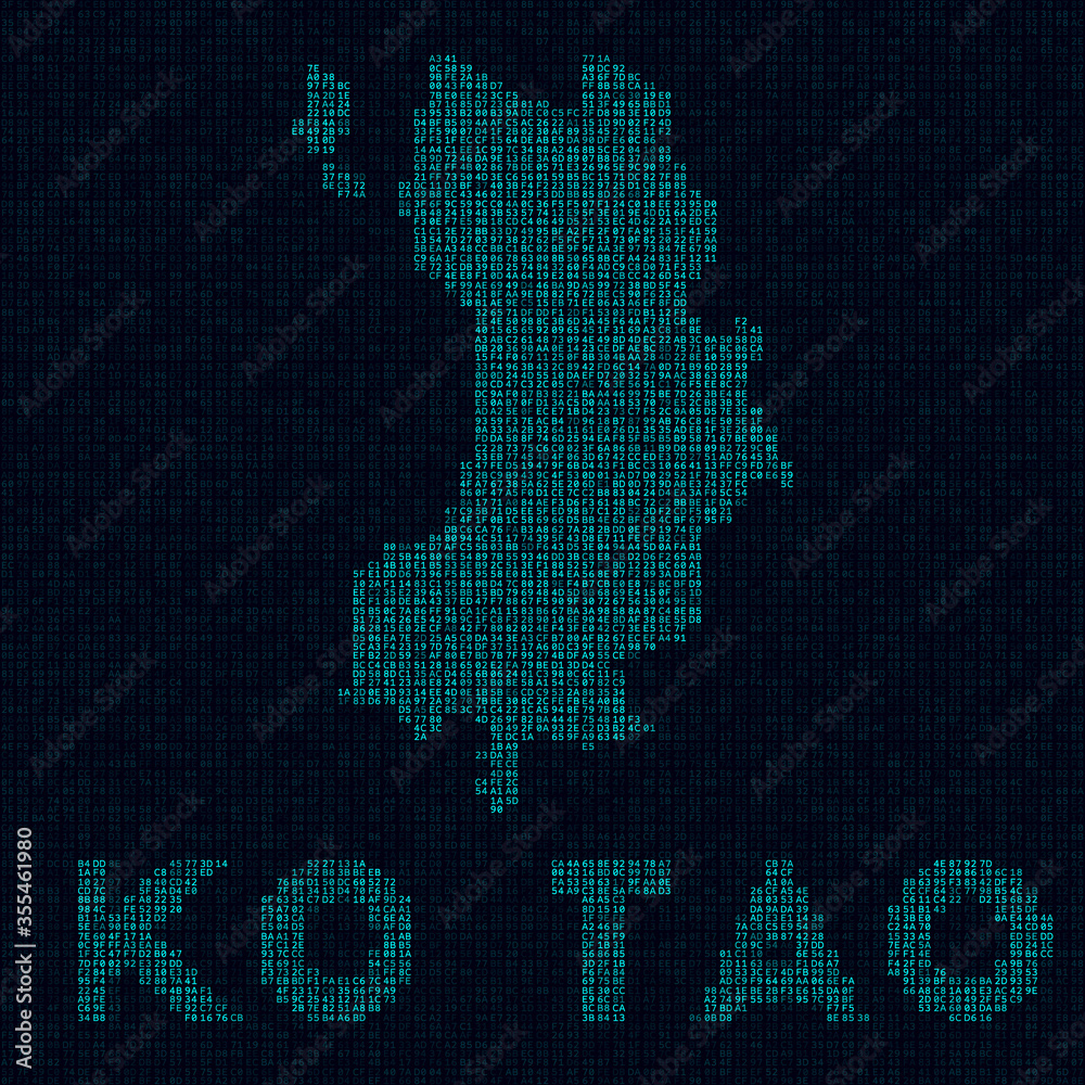 Ko Tao tech map. Island symbol in digital style. Cyber map of Ko Tao ...
