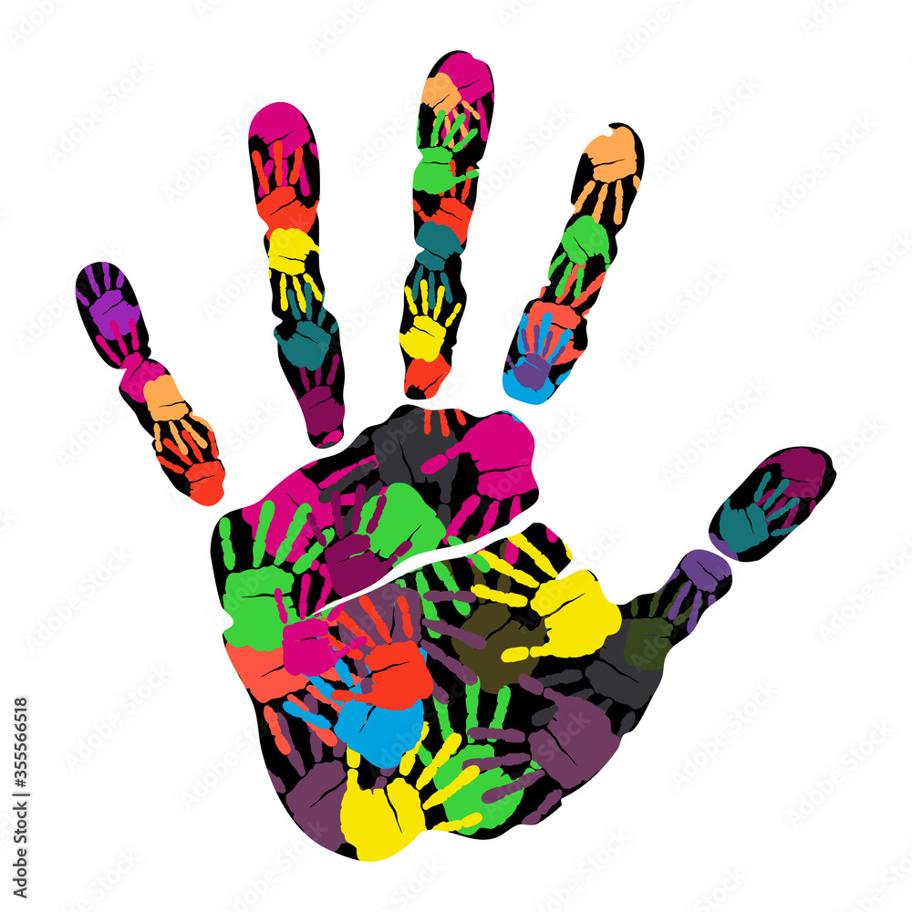 Handprint isolated on white background. Creative hands prints. Cultural ...