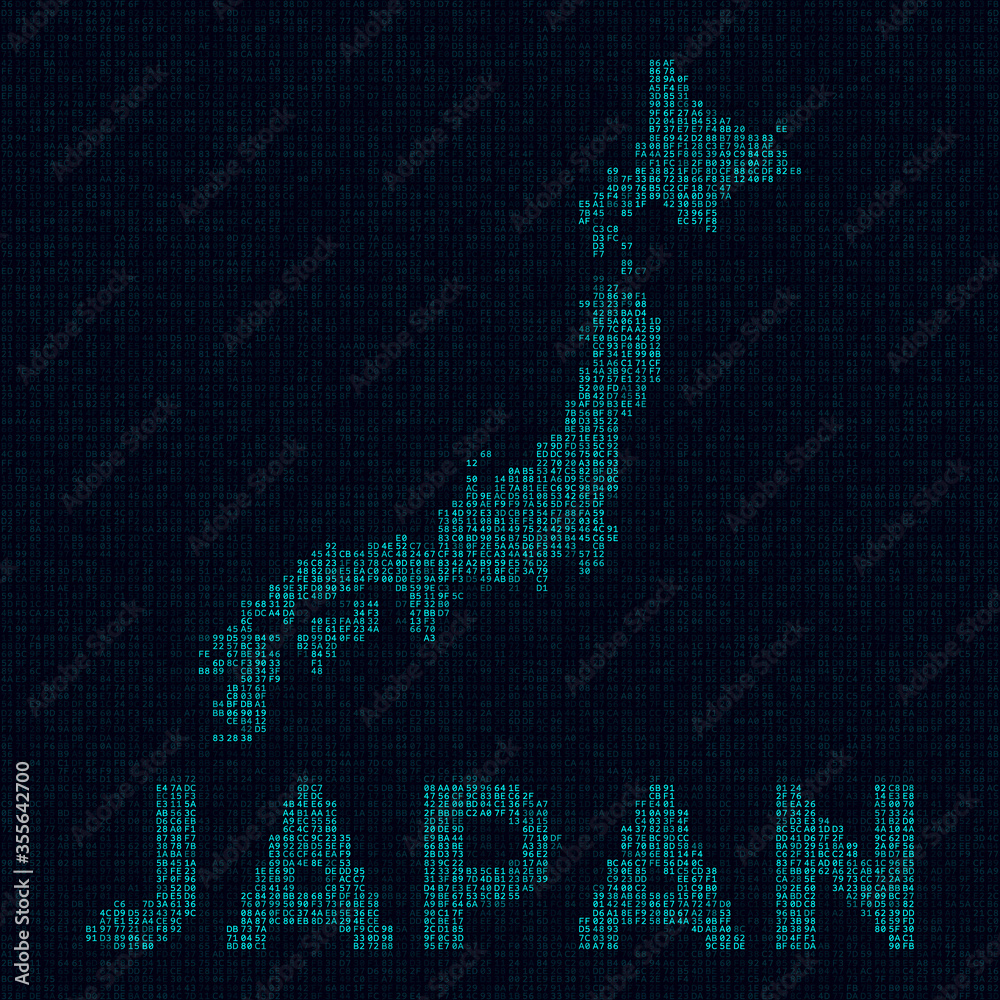 Japan tech map. Country symbol in digital style. Cyber map of Japan ...
