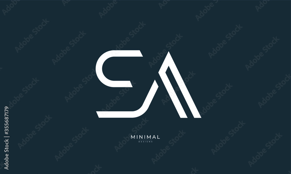 Alphabet letters icon logo SA Stock Vector | Adobe Stock