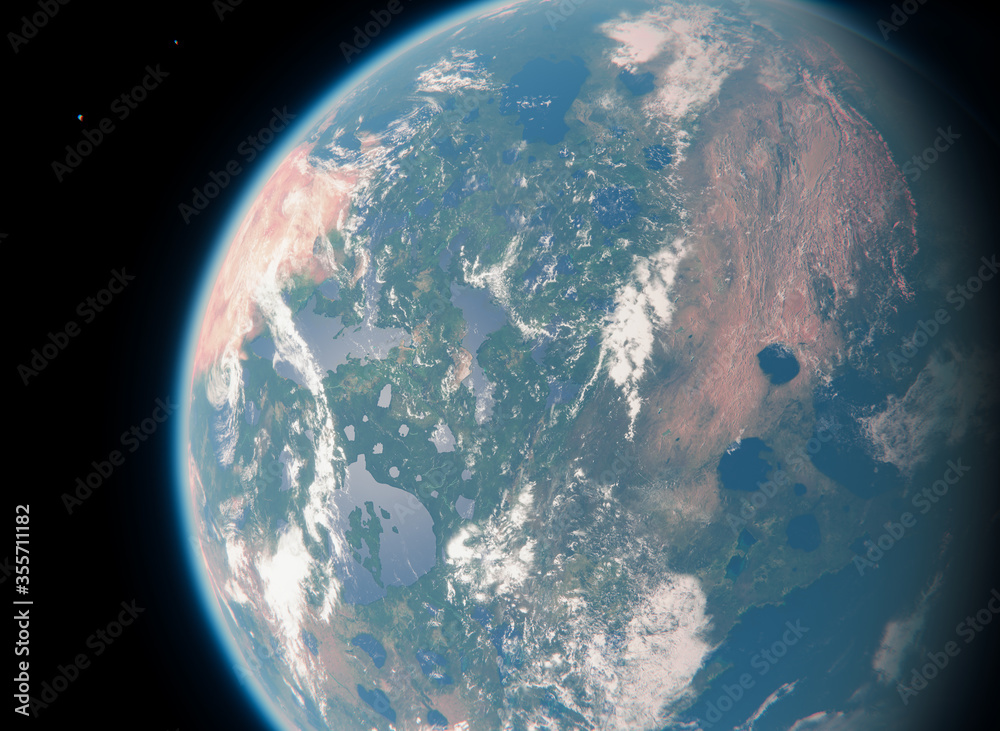 Habitable Blue Earth Like Planet with Two Moons in Space - Livable ...