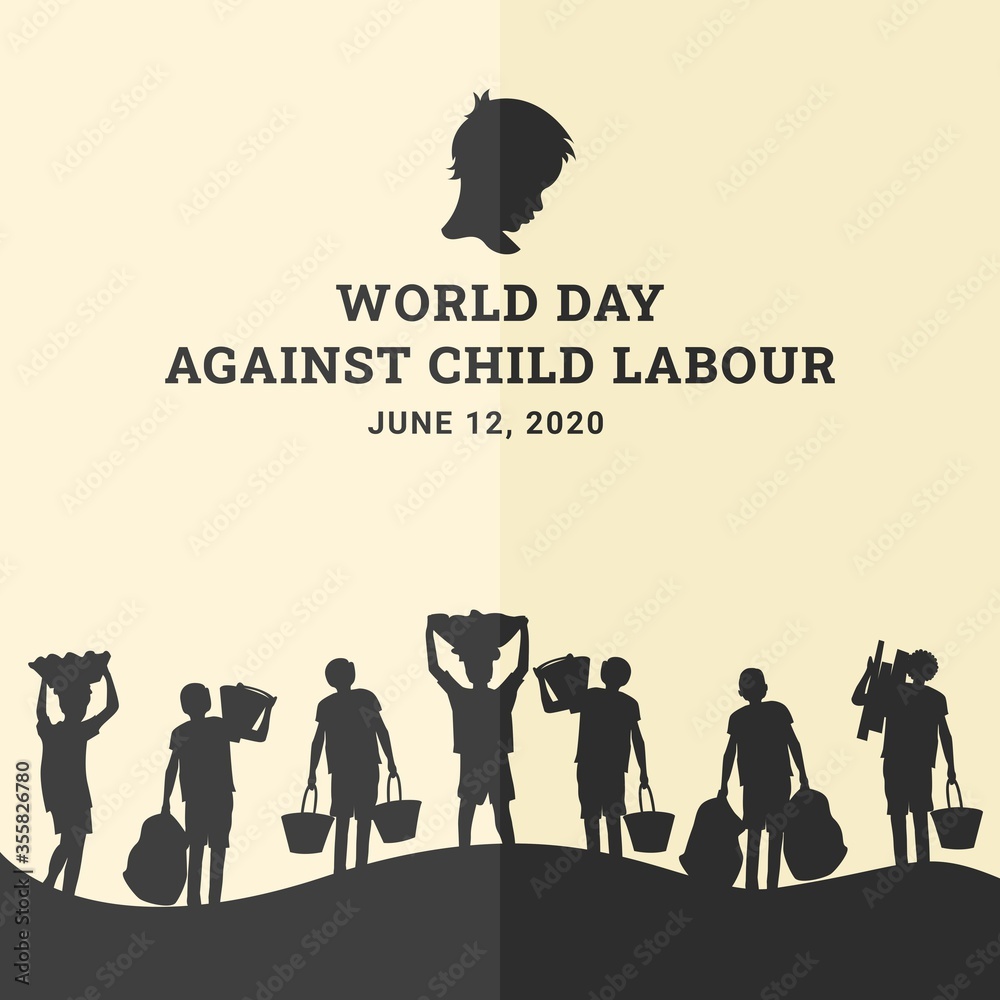 World day against child labour background with children as a worker ...