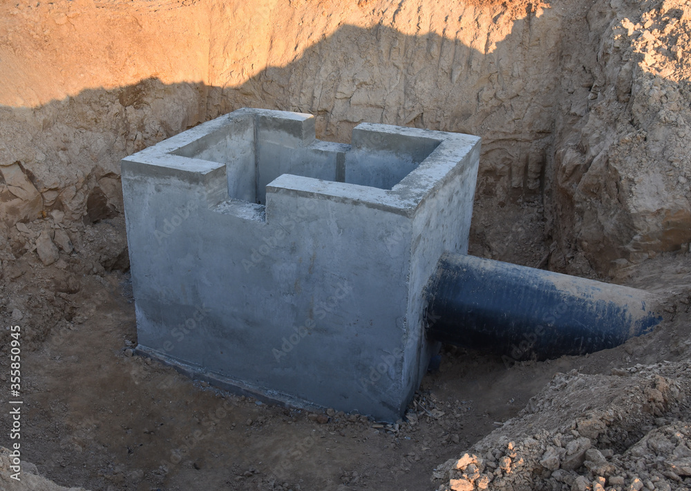 Construction of stormwater pits, sanitary sewer system distribution ...