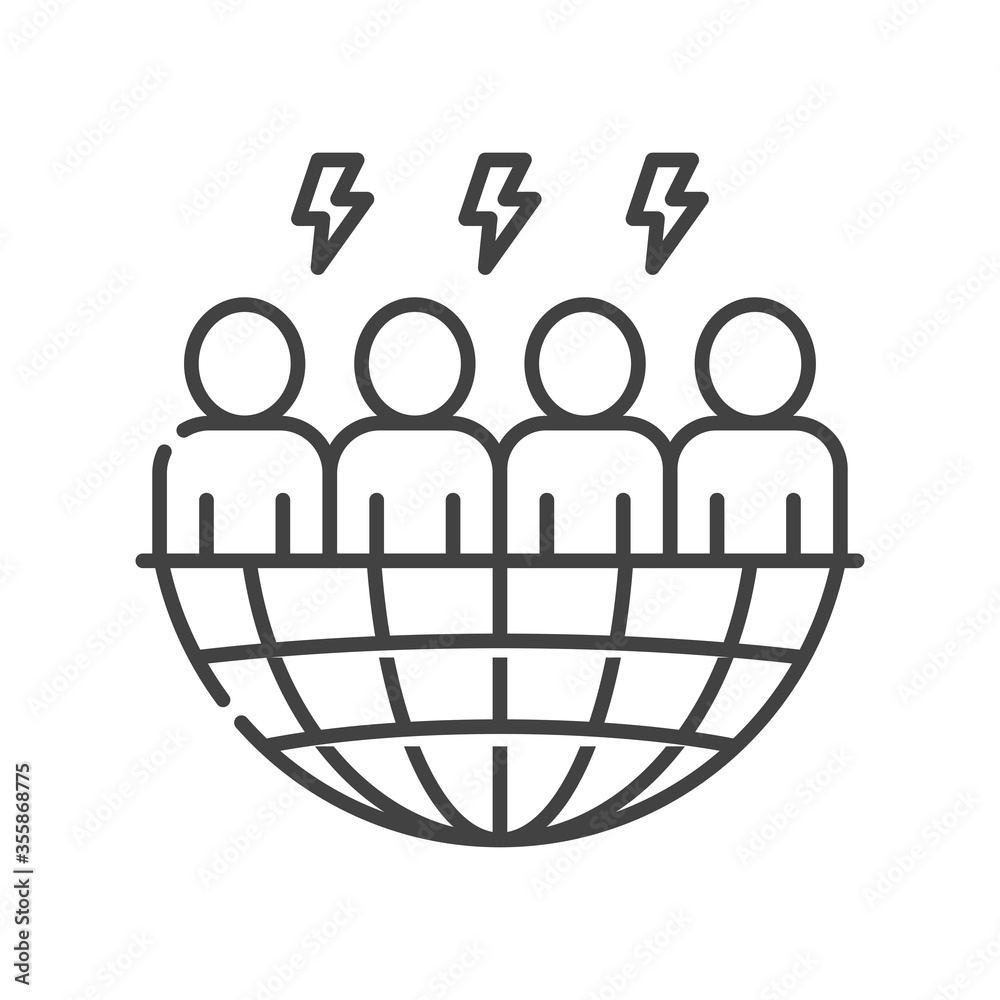 Racism color line icon. Harassment, and violence. Human rights. Sign ...