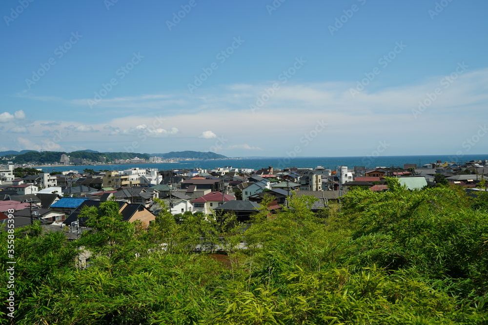 Kamakura city and ocean view from Hasedera Temple at Kamakura Japan ...
