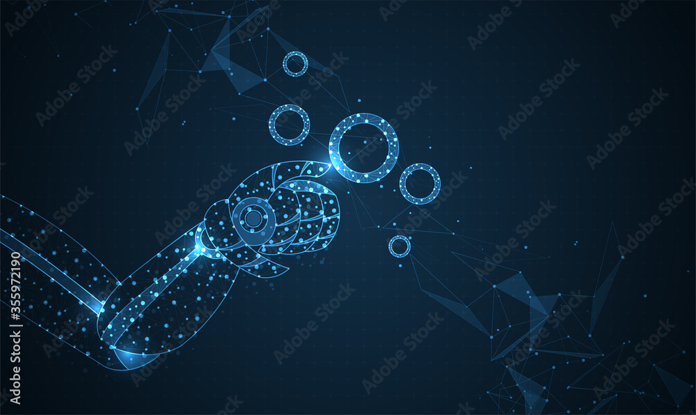 Robotic futuristic hud background. concept of automatization, machinery ...