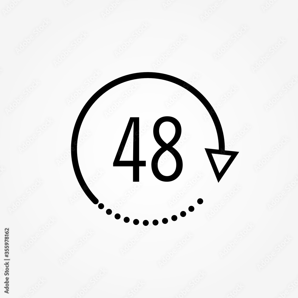 48 hours on white background. flat style. 48 hours sign. simple ...