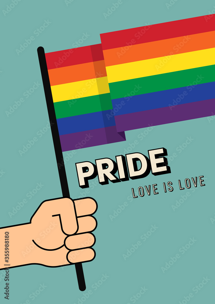 LGBTQ community pride month poster design template background with ...
