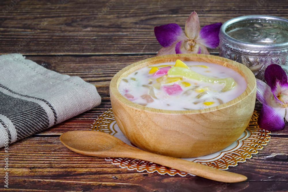 Thai iced dessert (Ruam Mit), one of most popular Thai dessert in ...