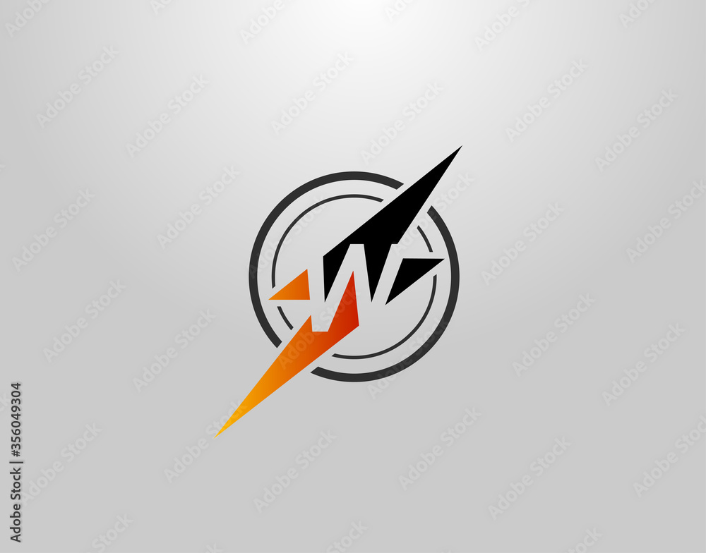 Stock-Vektorgrafik „Electrical W Letter Logo. Creative Icon Created ...