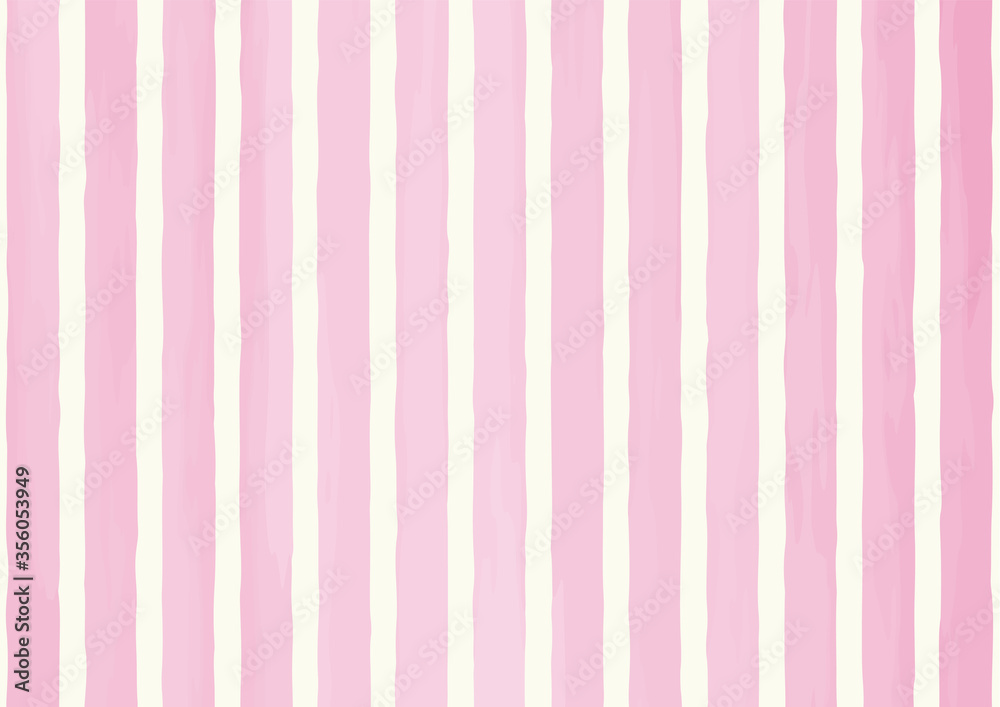 A4 / Pink / Vertical 】Hand painted watercolor stripes, abstract ...