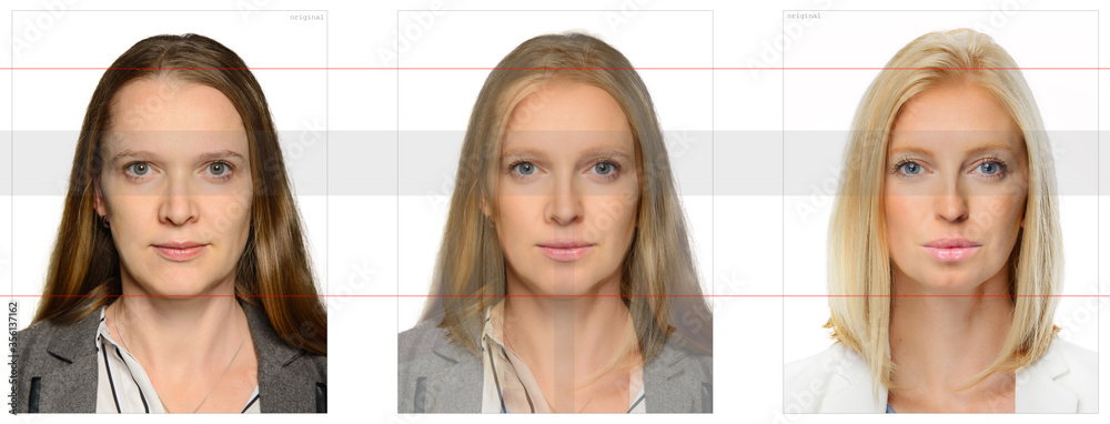 Morphing example - 2 people on a fake ID card Stock Photo | Adobe Stock