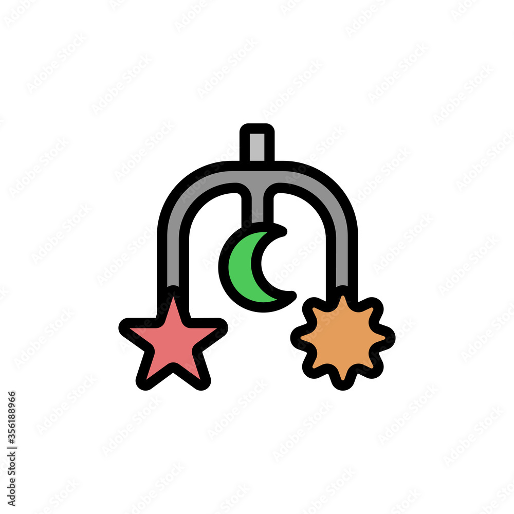 Crib mobile icon. Simple color with outline vector elements of Children ...