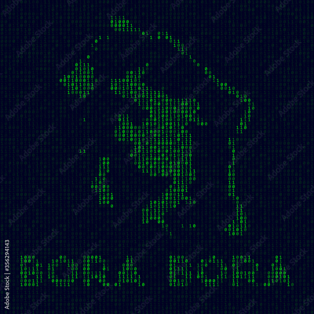 Vector de Stock Digital Bora Bora logo. Island symbol in hacker style ...
