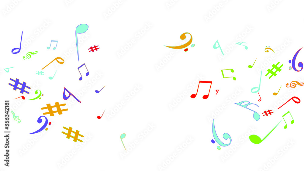 Musical Signs. Modern Background with Notes. Vector Element for Musical ...