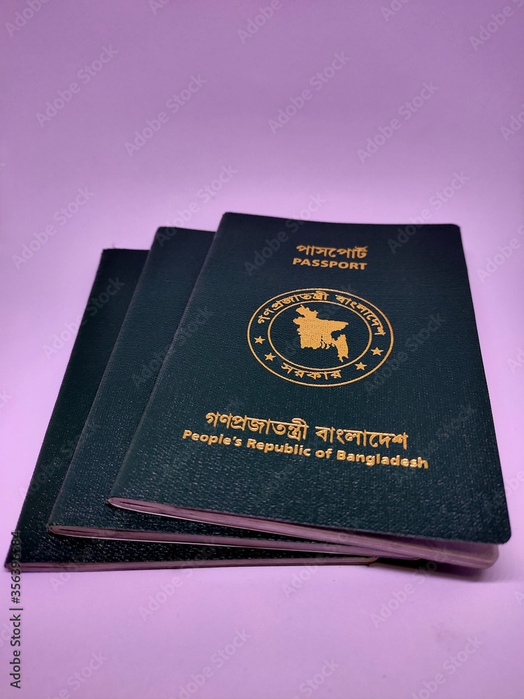 Passports of Bangladesh over white background. Stock Photo | Adobe Stock
