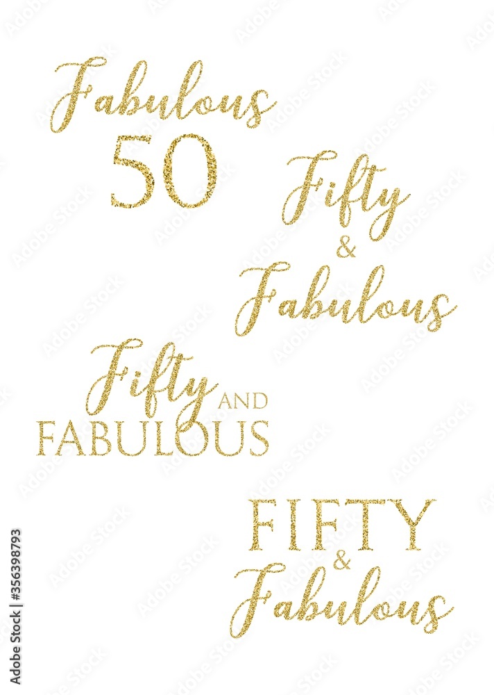 Fifty and Fabulous. Birthday party vector printable invitation card ...
