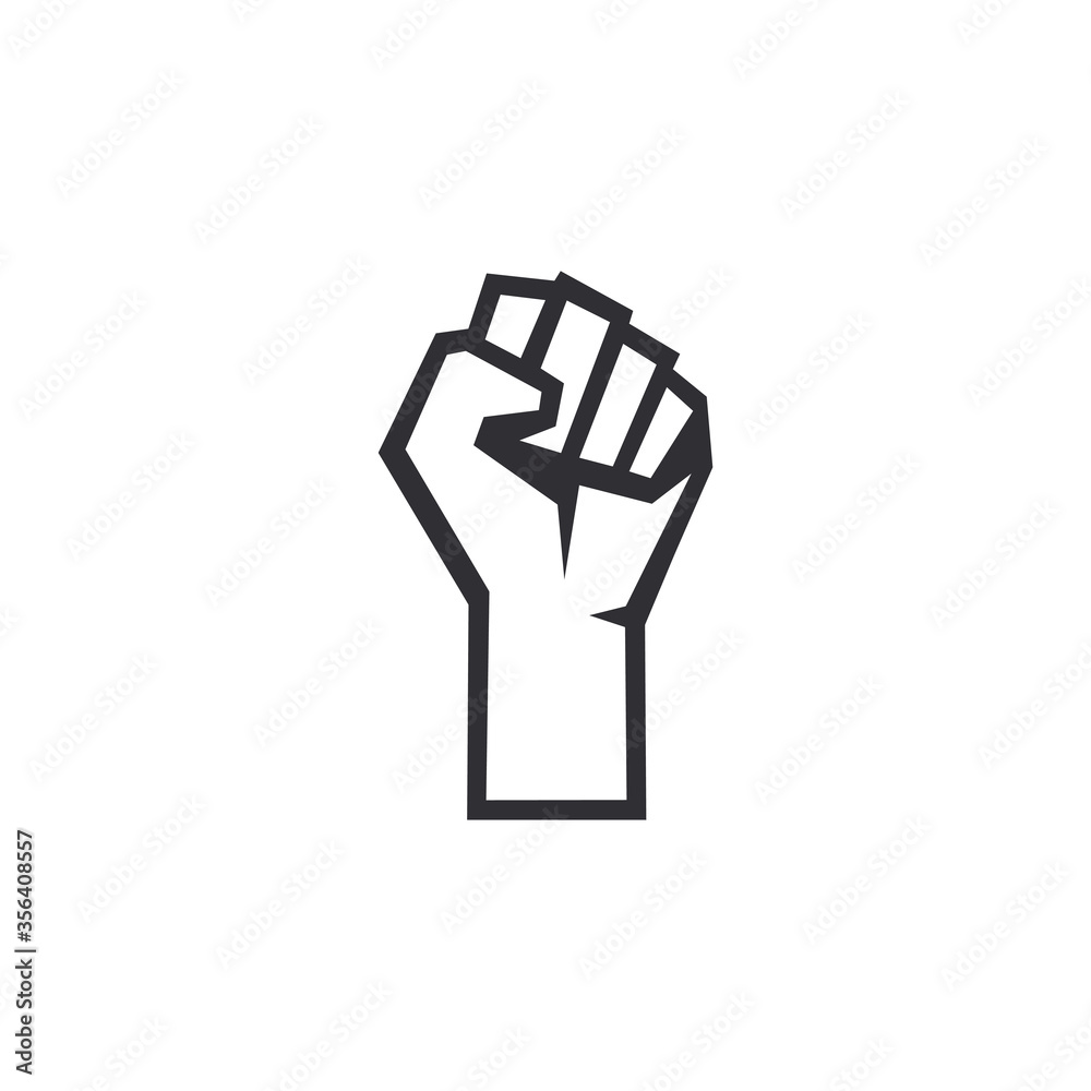 Fist male hand. Protest symbol. Power sign. Fist logo. Raised fist ...