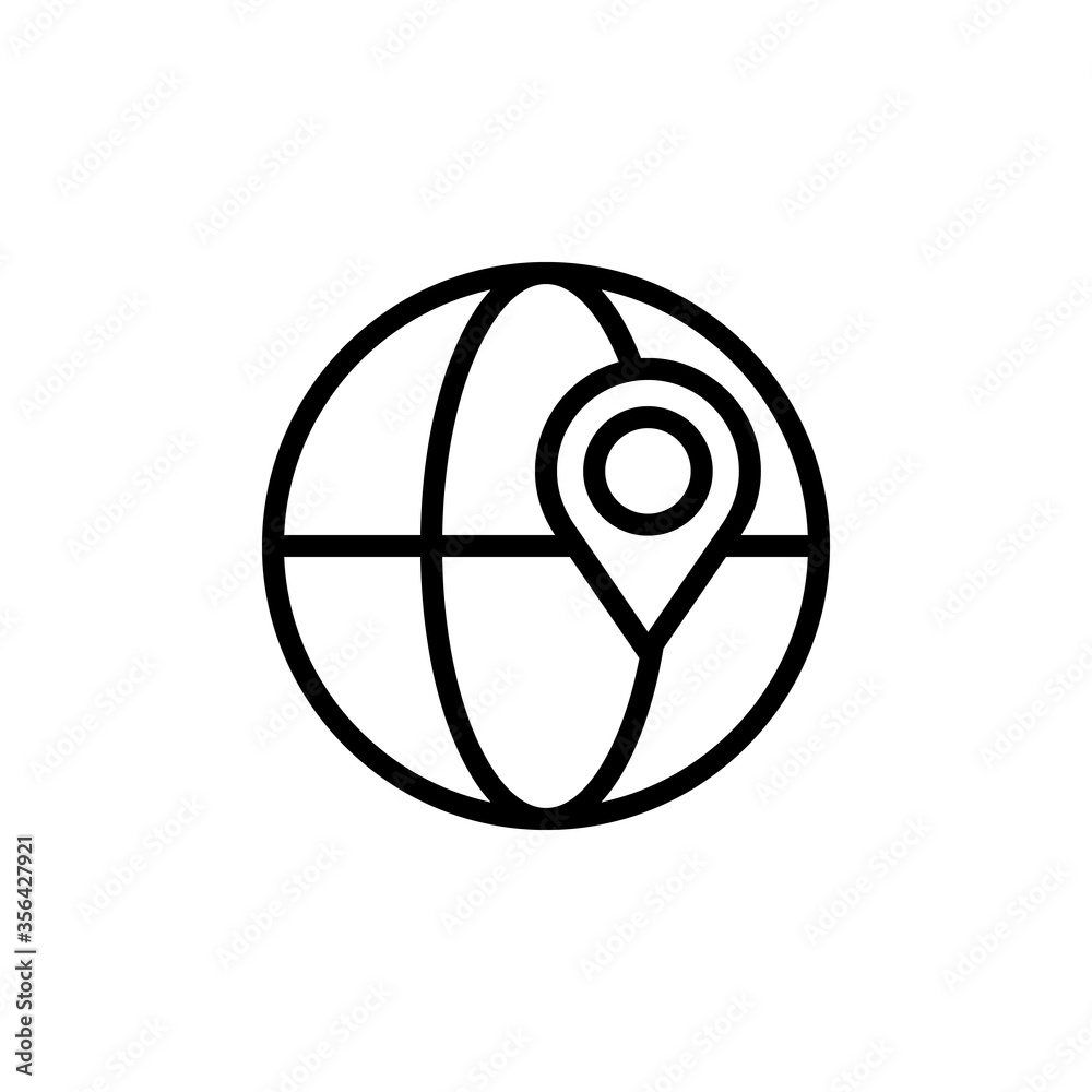 Earth Globe, global icon. Simple line, outline vector elements of ...