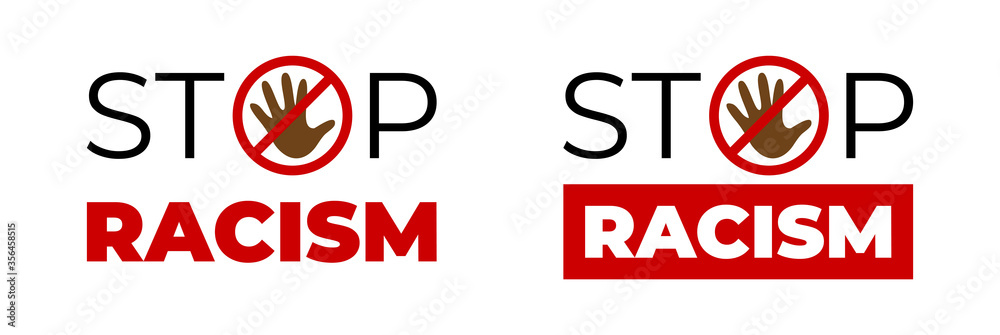 Stop Racism Poster with Skin Color in Human. Vector Illustration. Flat ...
