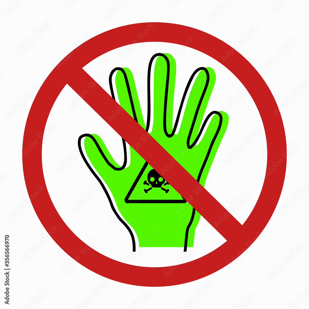 Danger pf poisoning a person. Intoxication of limbs. Contour silhouette ...
