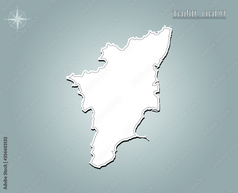 Stock-Vektorgrafik „TAMIL NAD map , indian state map black out line ...