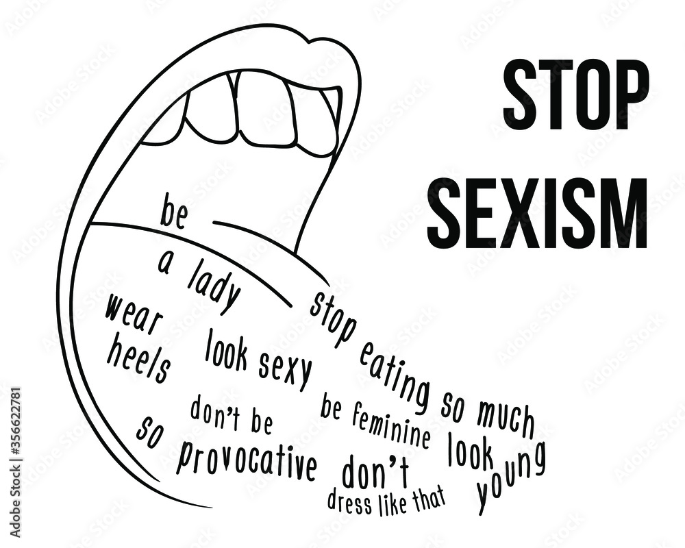 Be a Lady They Said Stop Sexism Speech Vector Line Art Minimalism ...