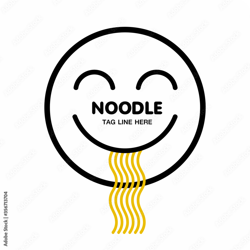 Yummy noodles logo template design Stock Vector | Adobe Stock