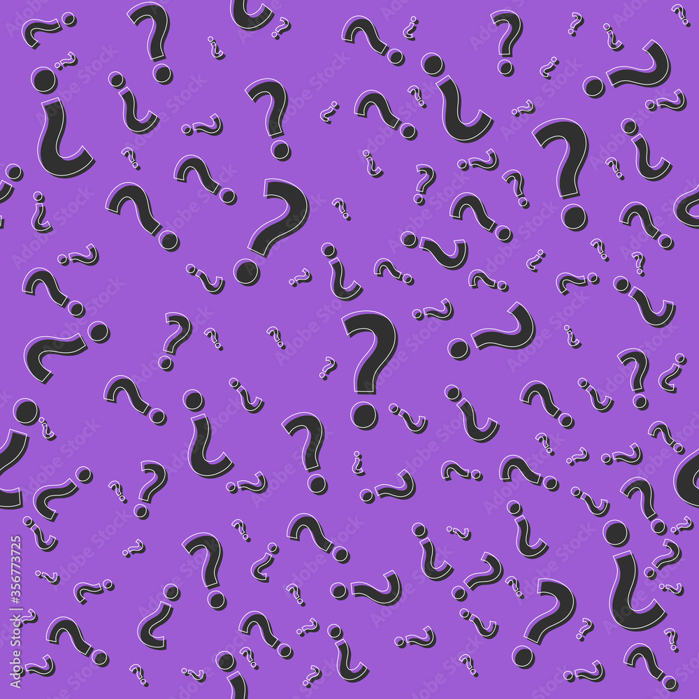 Question mark seamless pattern. Trivia poster design template, random ...